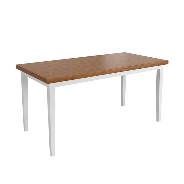 Mesa Colors em Madeira Maciça Quadrada 6 Lugares - 160 x 80cm - Branco