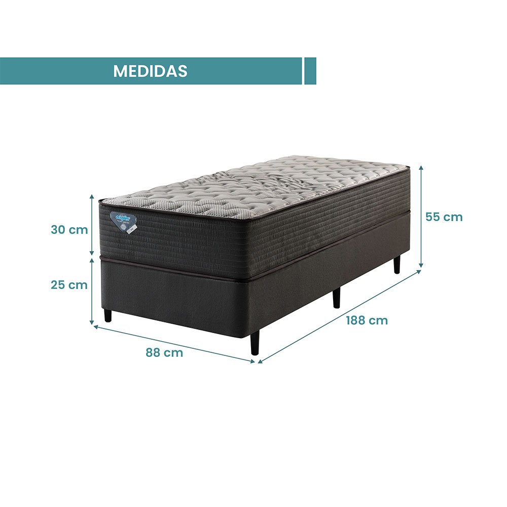 Cama Box com Colchão Solteiro Ecoflex Vivaz