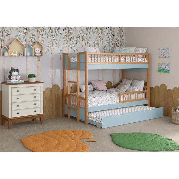 Treliche Infantil com cabeceira palito Edge - Verde Oliva