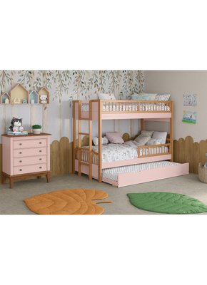 Treliche Infantil com cabeceira palito Edge - Rosa